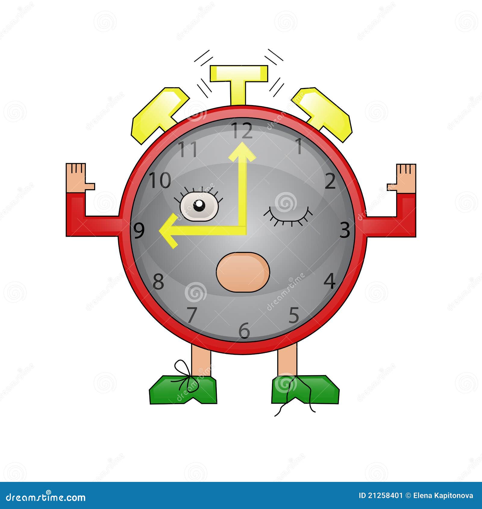 Wekker vector illustratie. Illustration of ochtend, teken - 21258401