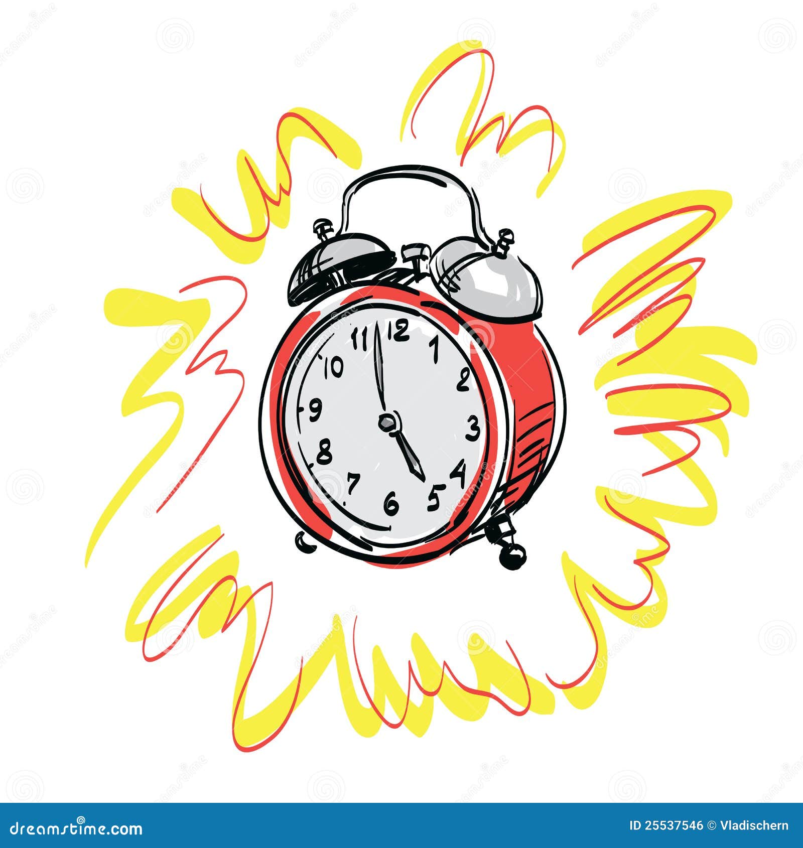 Wekker vectorillustratie vector illustratie. Illustration of tekening ...