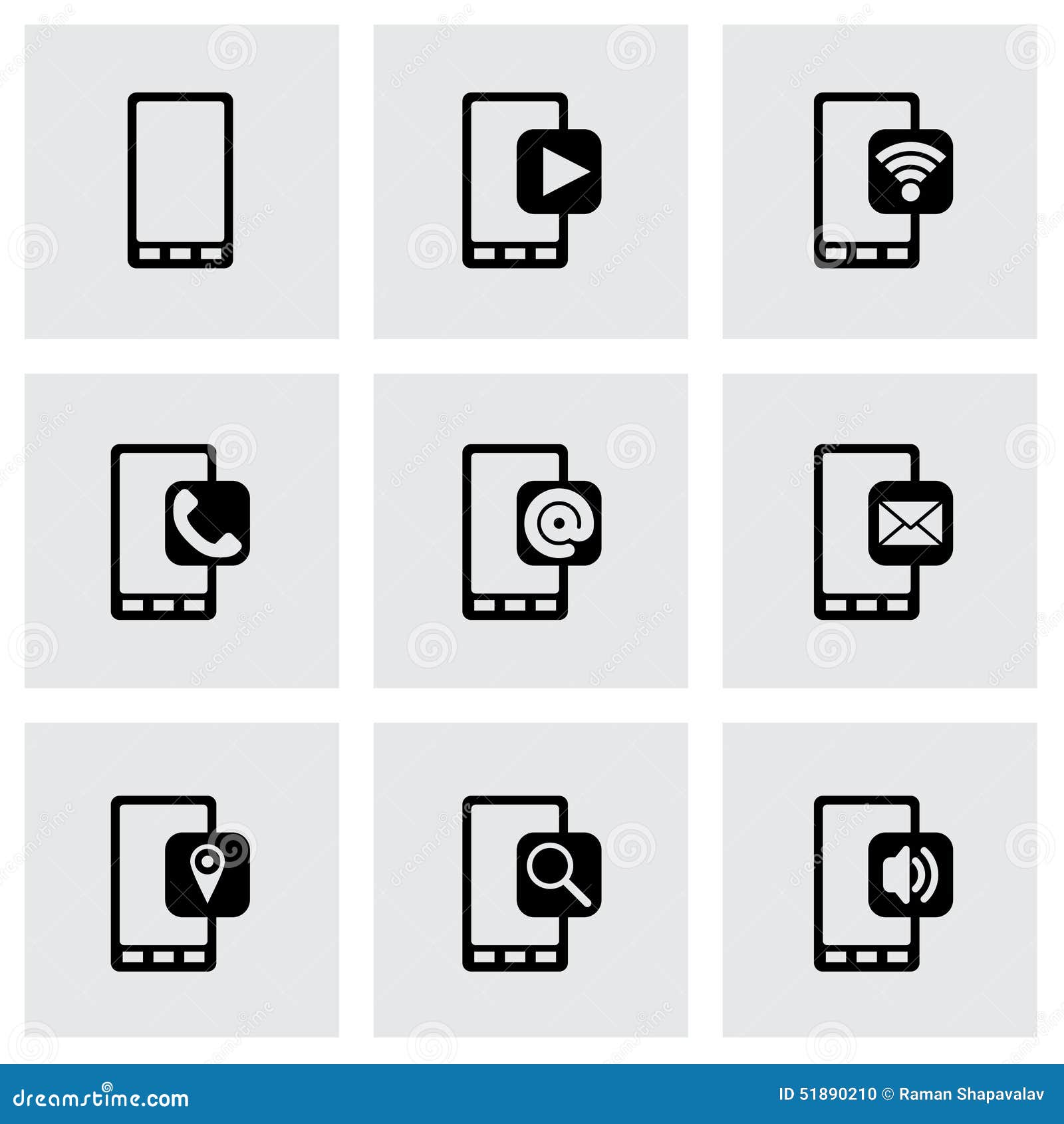 Wektorowy Mobilny Ikona Set Ilustracja Wektor - Ilustracja złożonej z ...