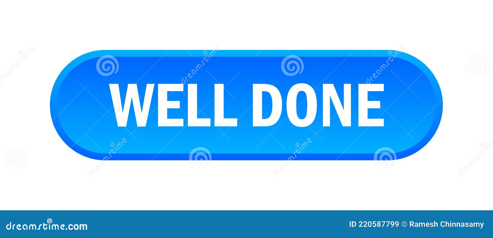 Well done button stock vector. Illustration of finish - 220587799