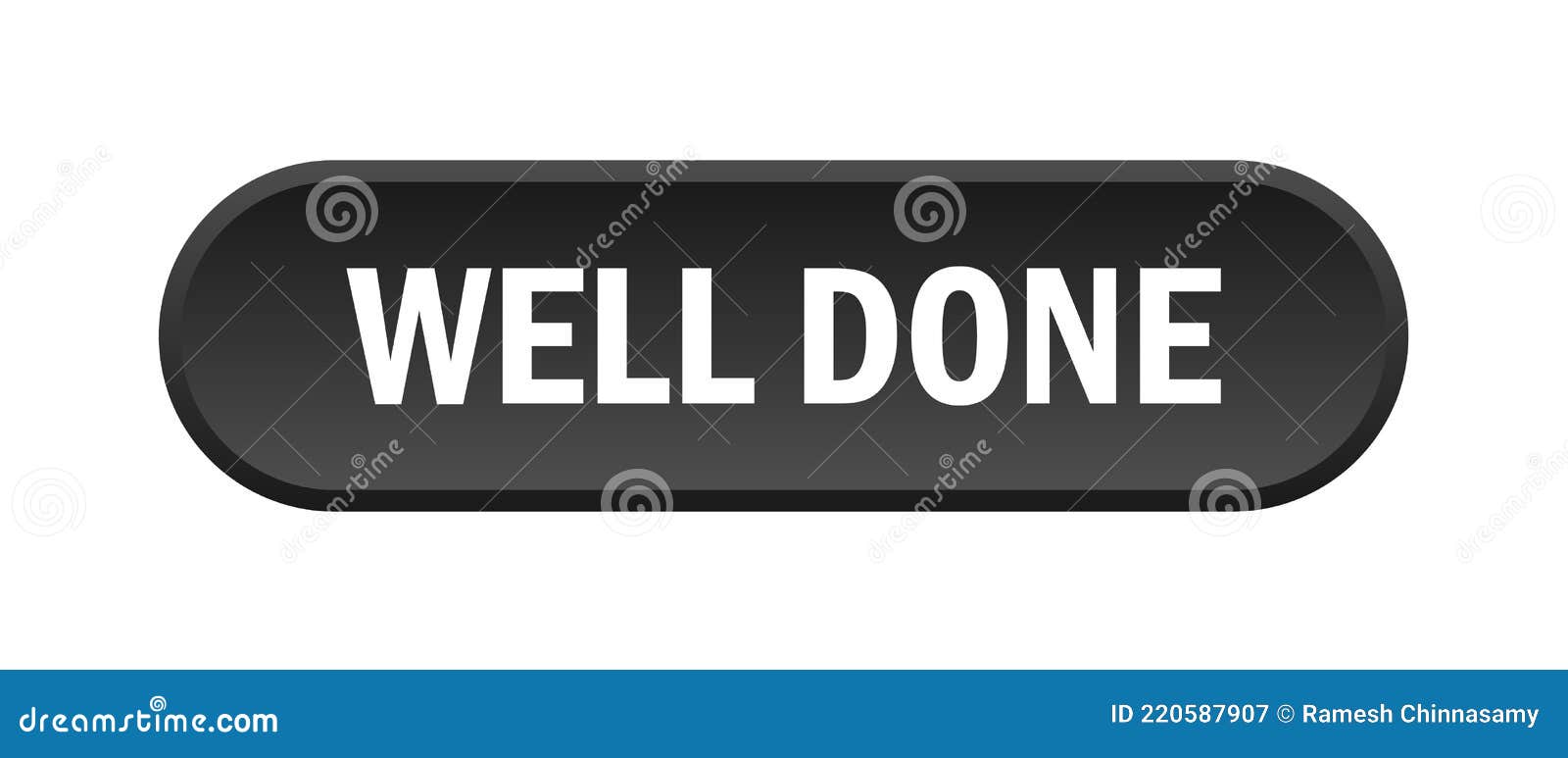 Well done button stock vector. Illustration of finish - 220587907