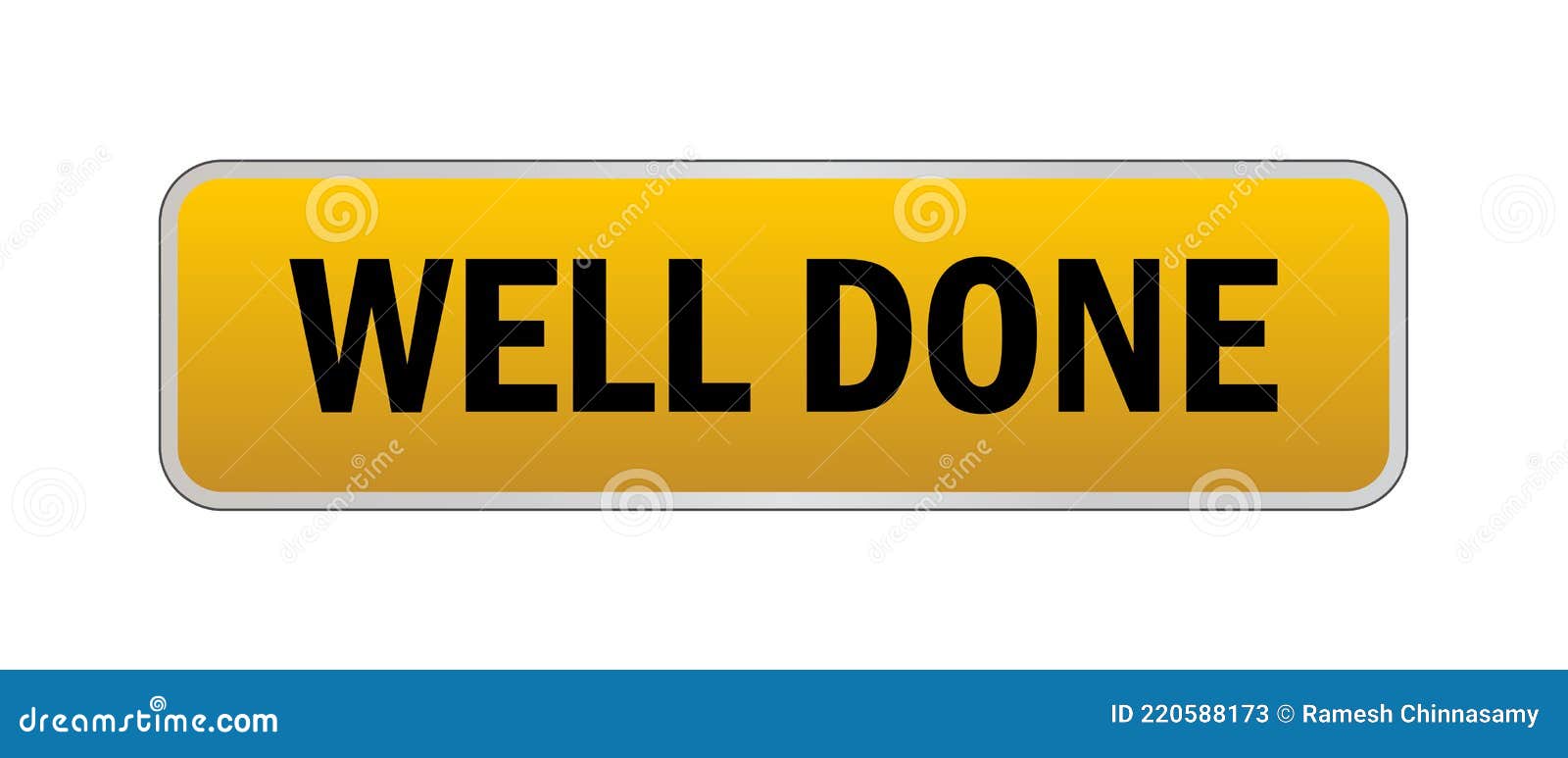 Well done button stock vector. Illustration of expression - 220588173