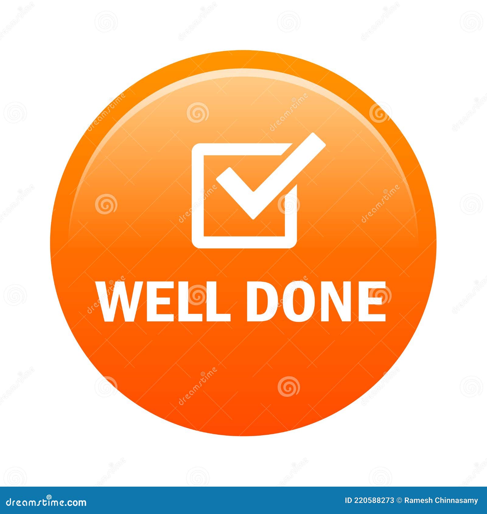 Well done button stock vector. Illustration of achieve - 220588273