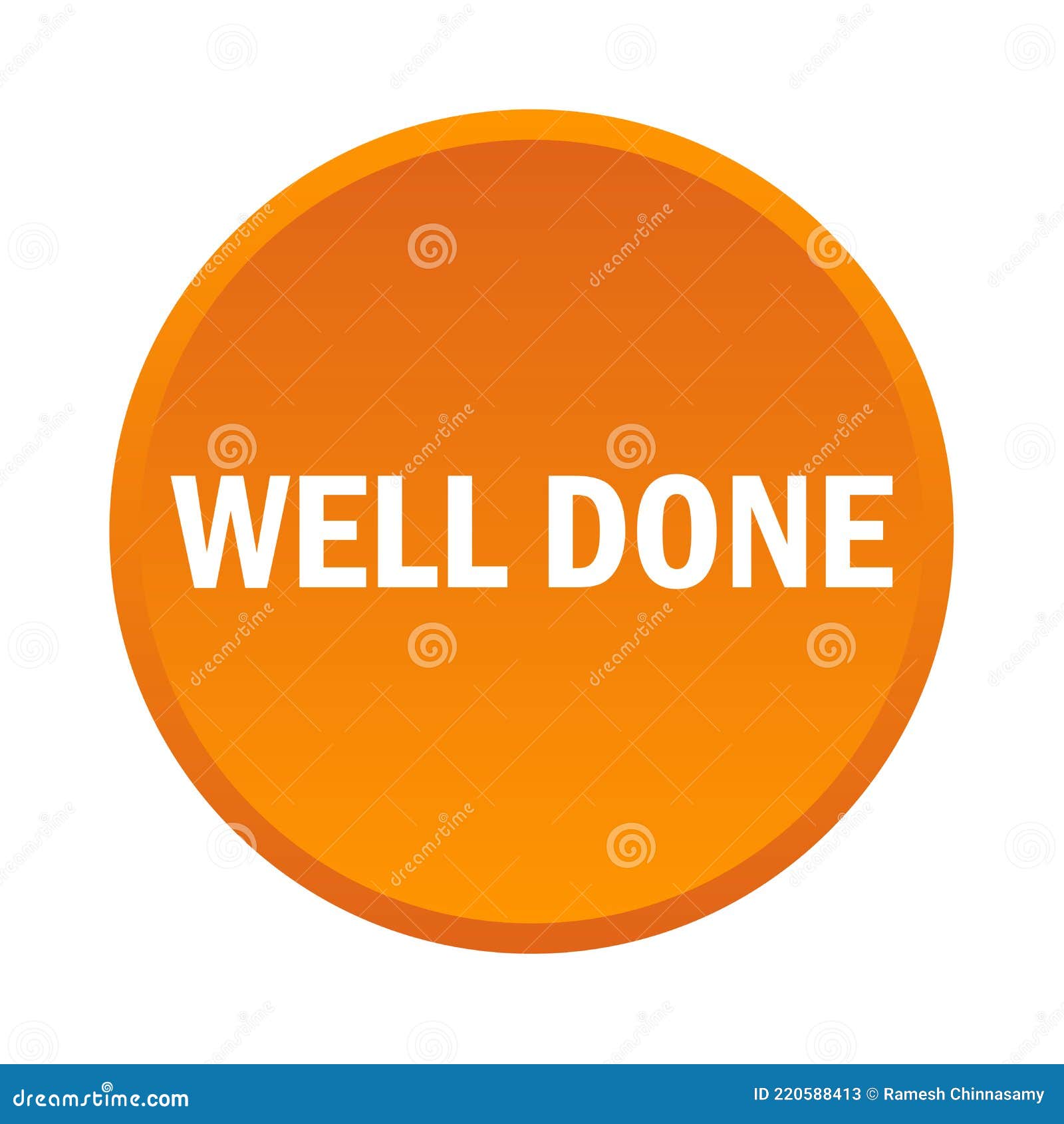 Well done button stock vector. Illustration of achieve - 220588413