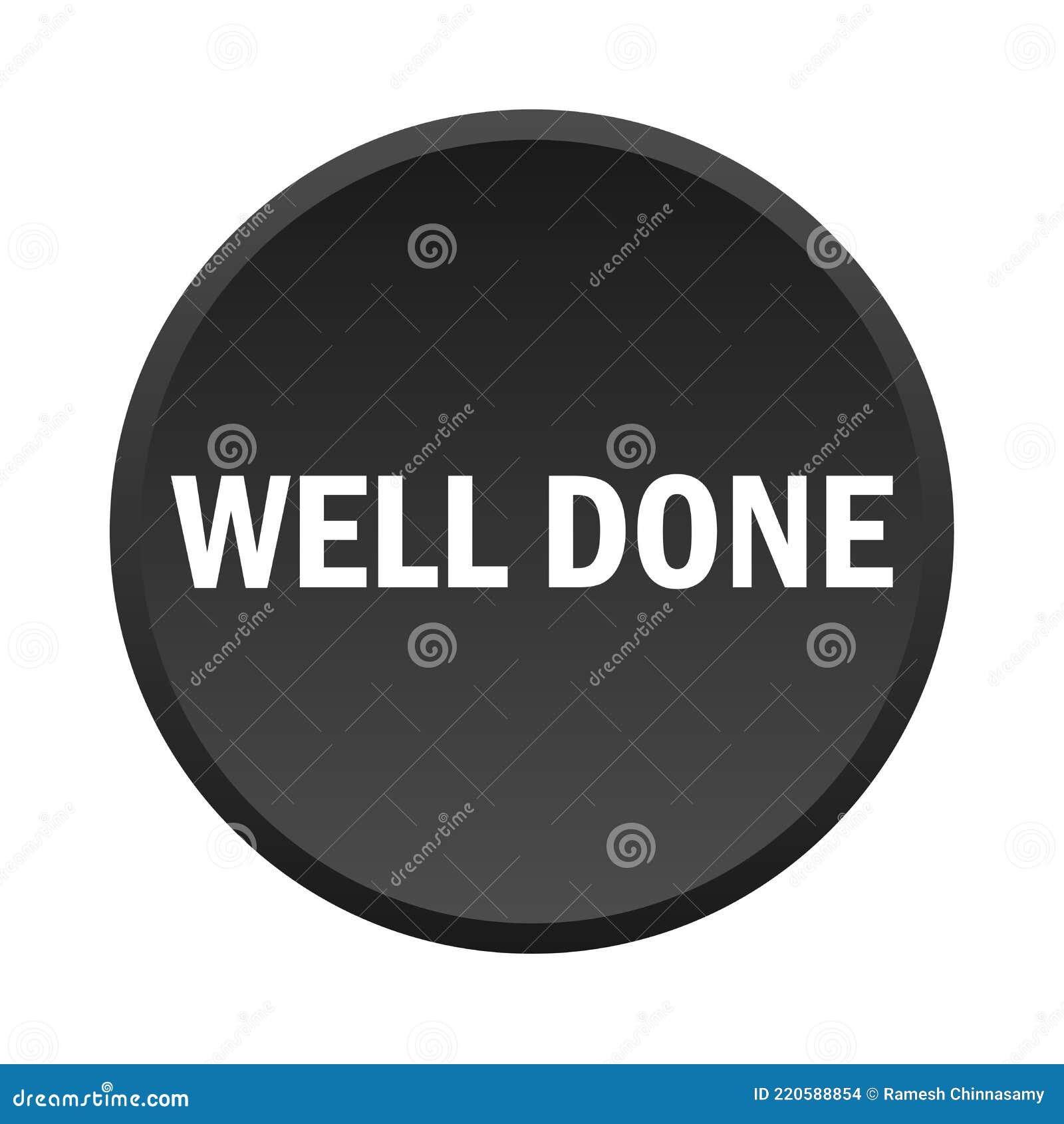 Well done button stock vector. Illustration of expression - 220588854