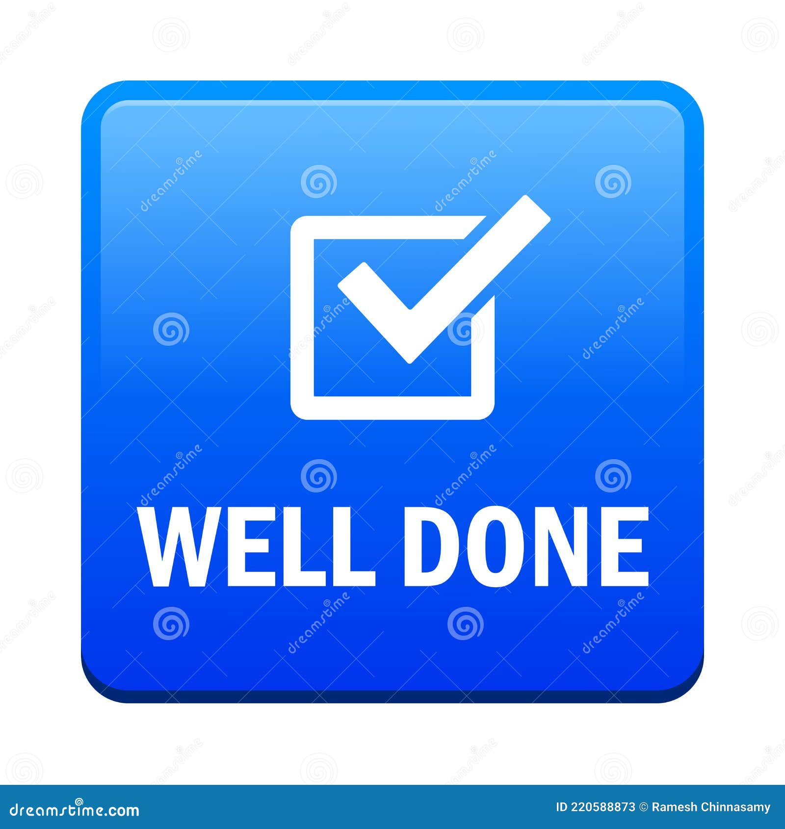 Well done button stock vector. Illustration of graphics - 220588873