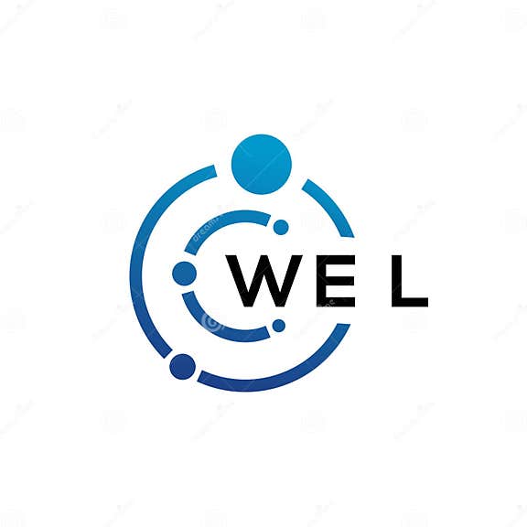 WEL Letter Technology Logo Design on White Background. WEL Creative ...