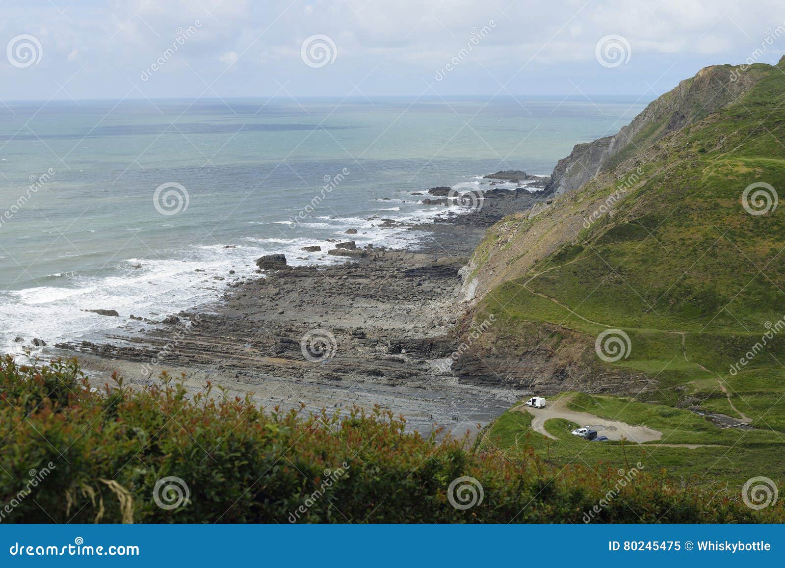 Welcombe Mouth Beach stock image. Image of water, england - 80245475