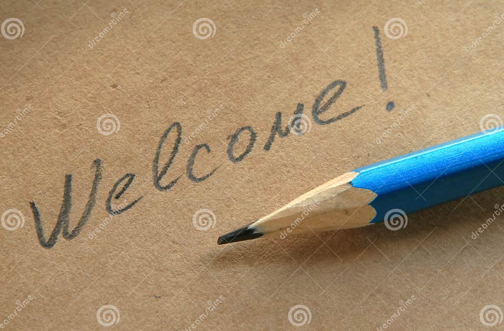 Welcome stock image. Image of texture, letter, signature - 1672143