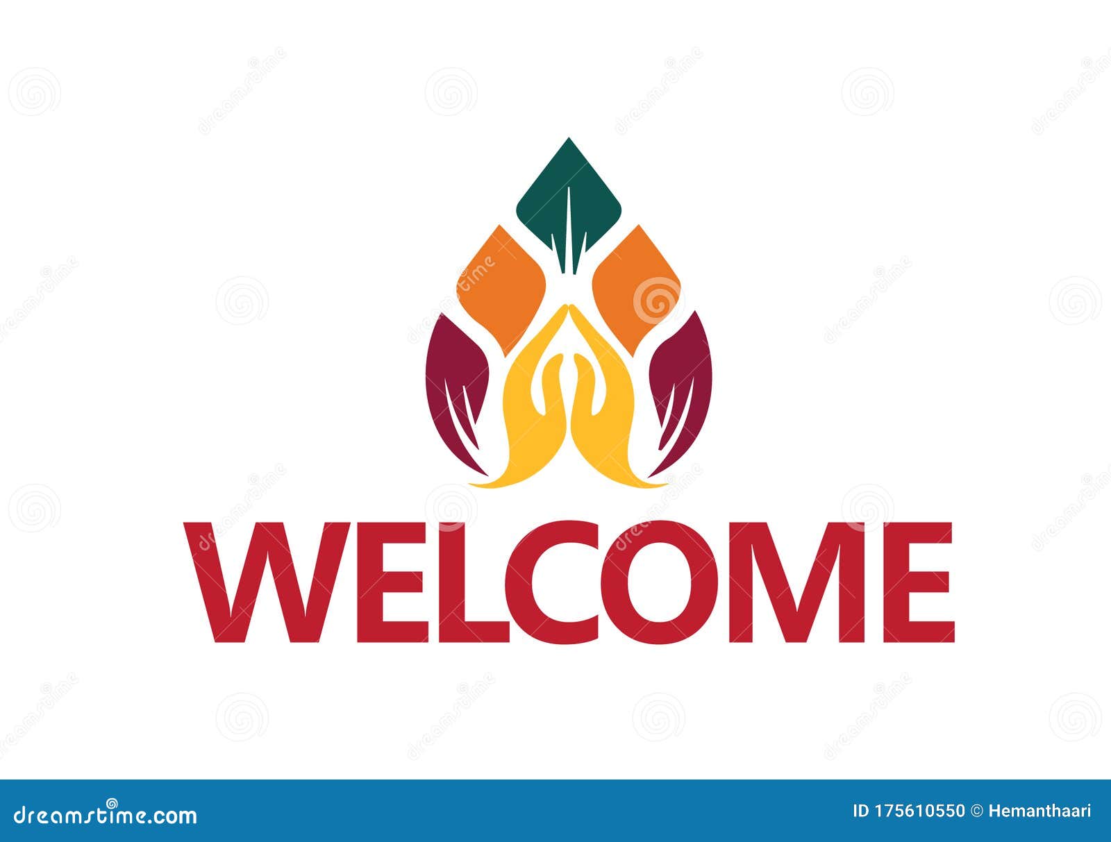 Welcome and Lotus Logo for Travel Stock Vector - Illustration of vector ...