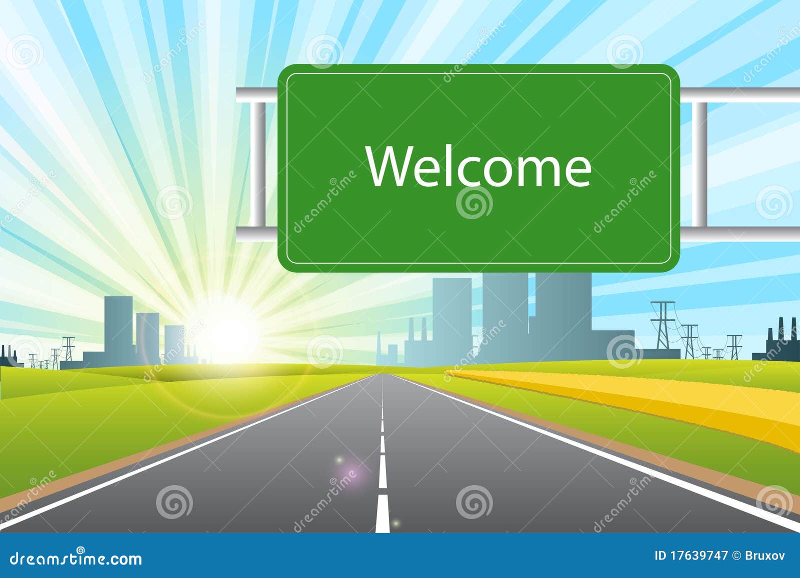 Welcome stock vector. Illustration of green, pathway - 17639747