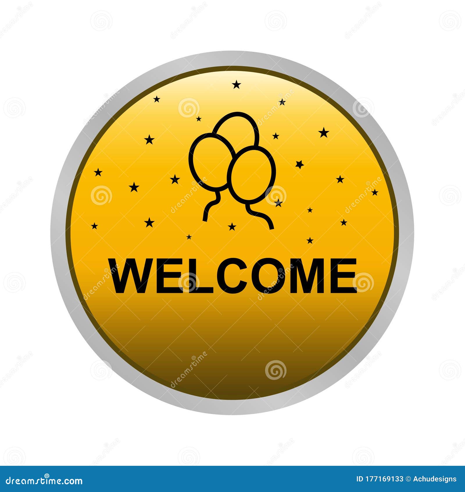Welcome button stock vector. Illustration of grand, celebration - 177169133