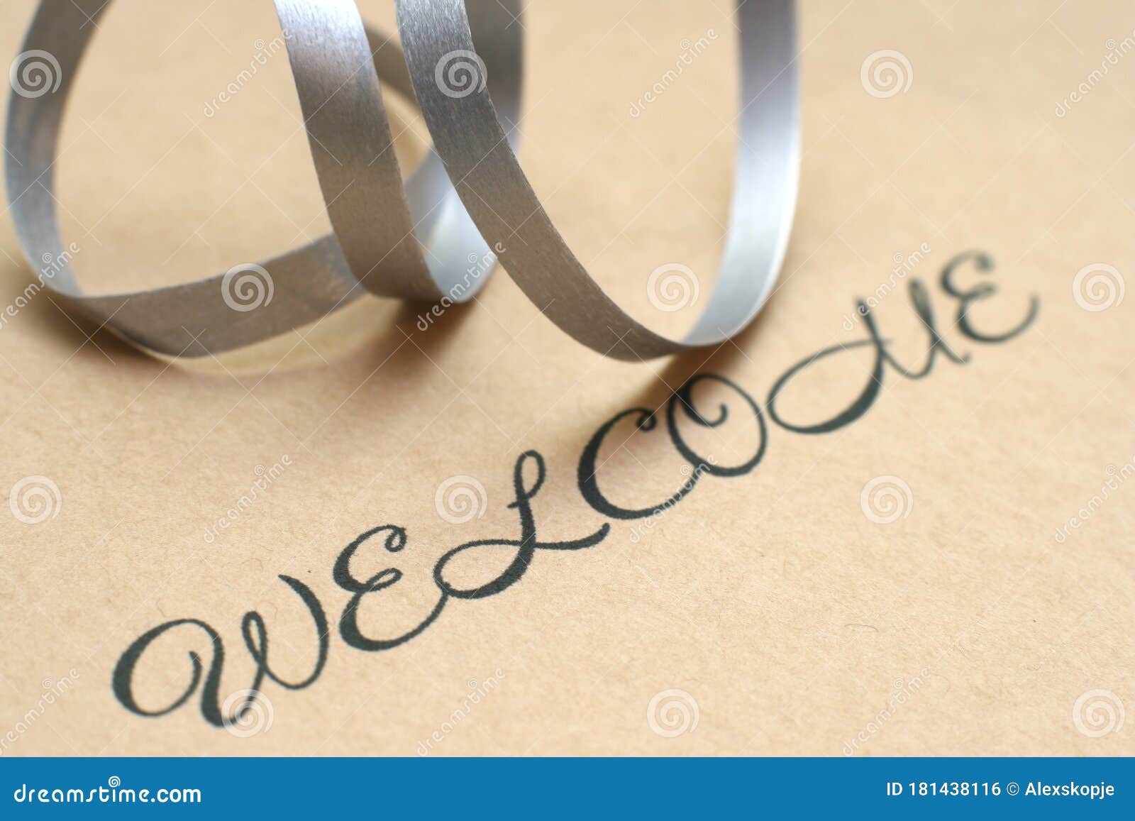 Welcome stock photo. Image of ribbon, celebration, welcome - 181438116