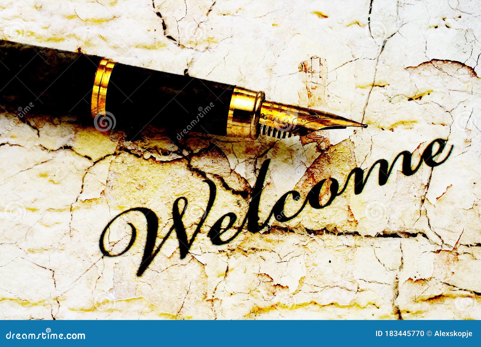 Welcome stock photo. Image of sign, welcome, signature - 183445770