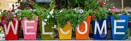 Welcome stock photo. Image of beautiful, block, colorful - 18869312