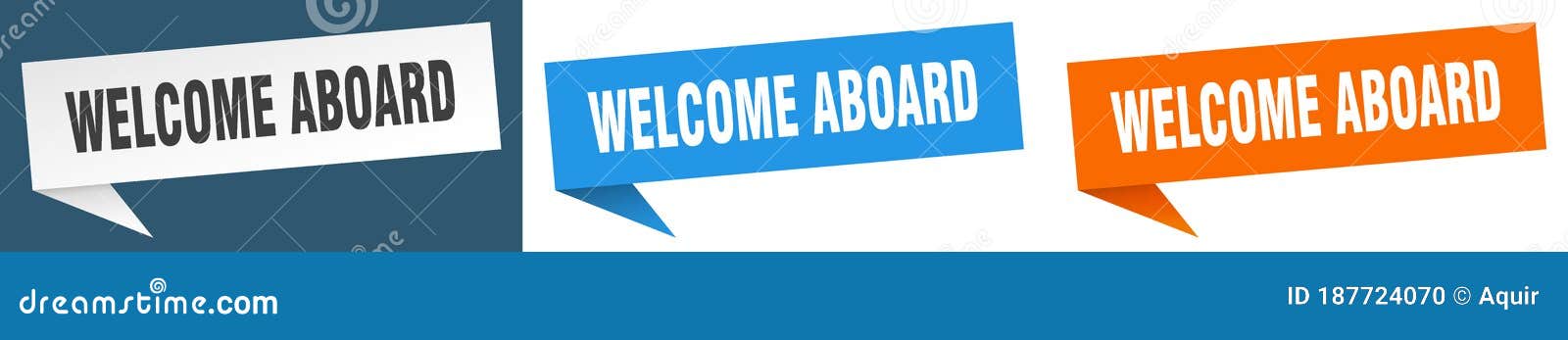 Welcome Aboard Banner. Welcome Aboard Speech Bubble Label Set Stock ...
