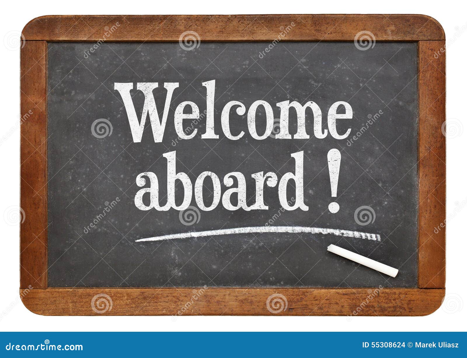 Welcome Aboard Blackboard Sign Stock Photo - Image of aboard, sign ...