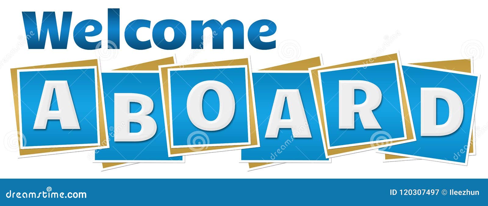 Welcome Aboard Blue Blocks Text Stock Illustration - Illustration of ...