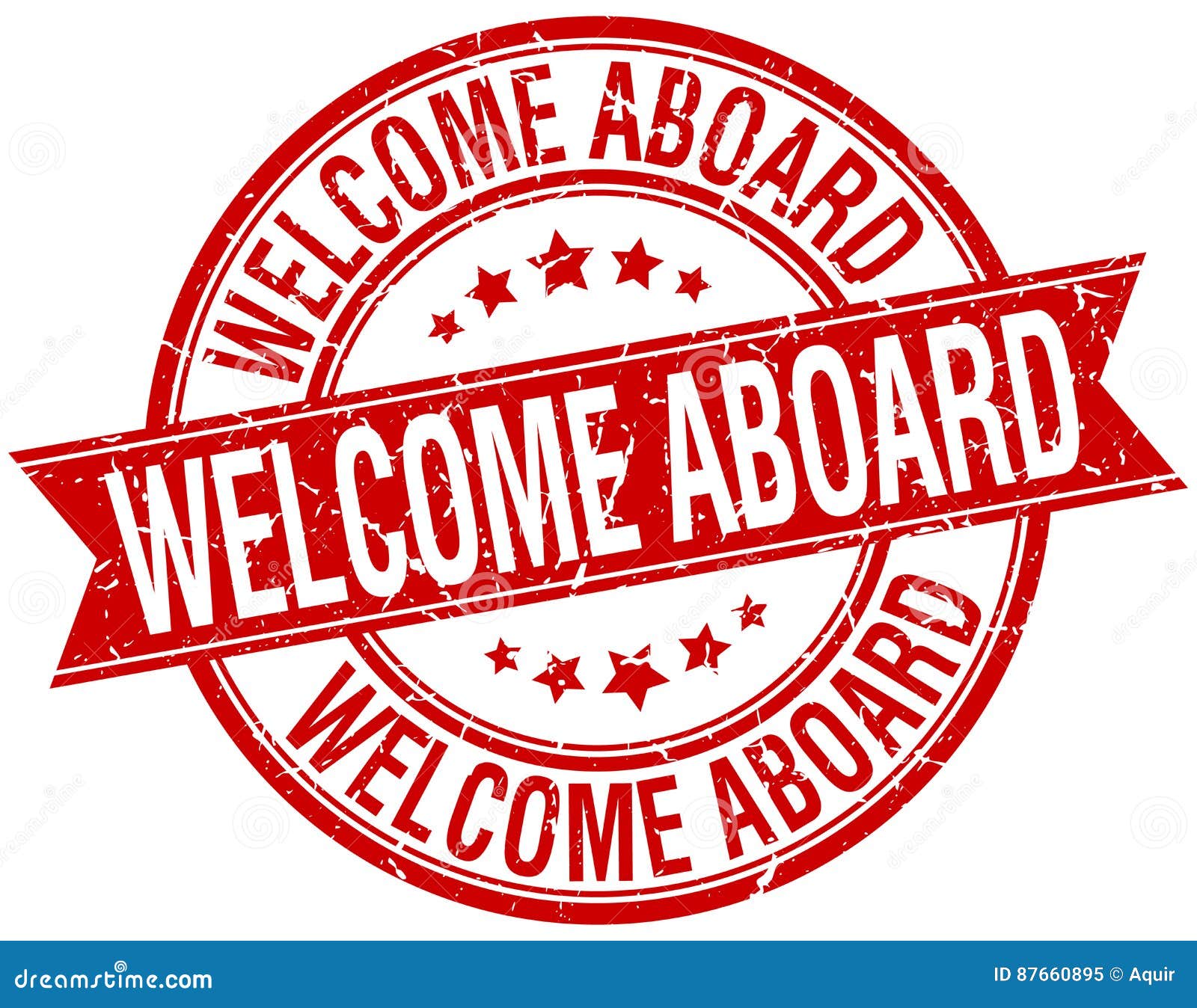 Welcome Aboard Grunge Retro Red Stamp Stock Vector - Illustration of ...