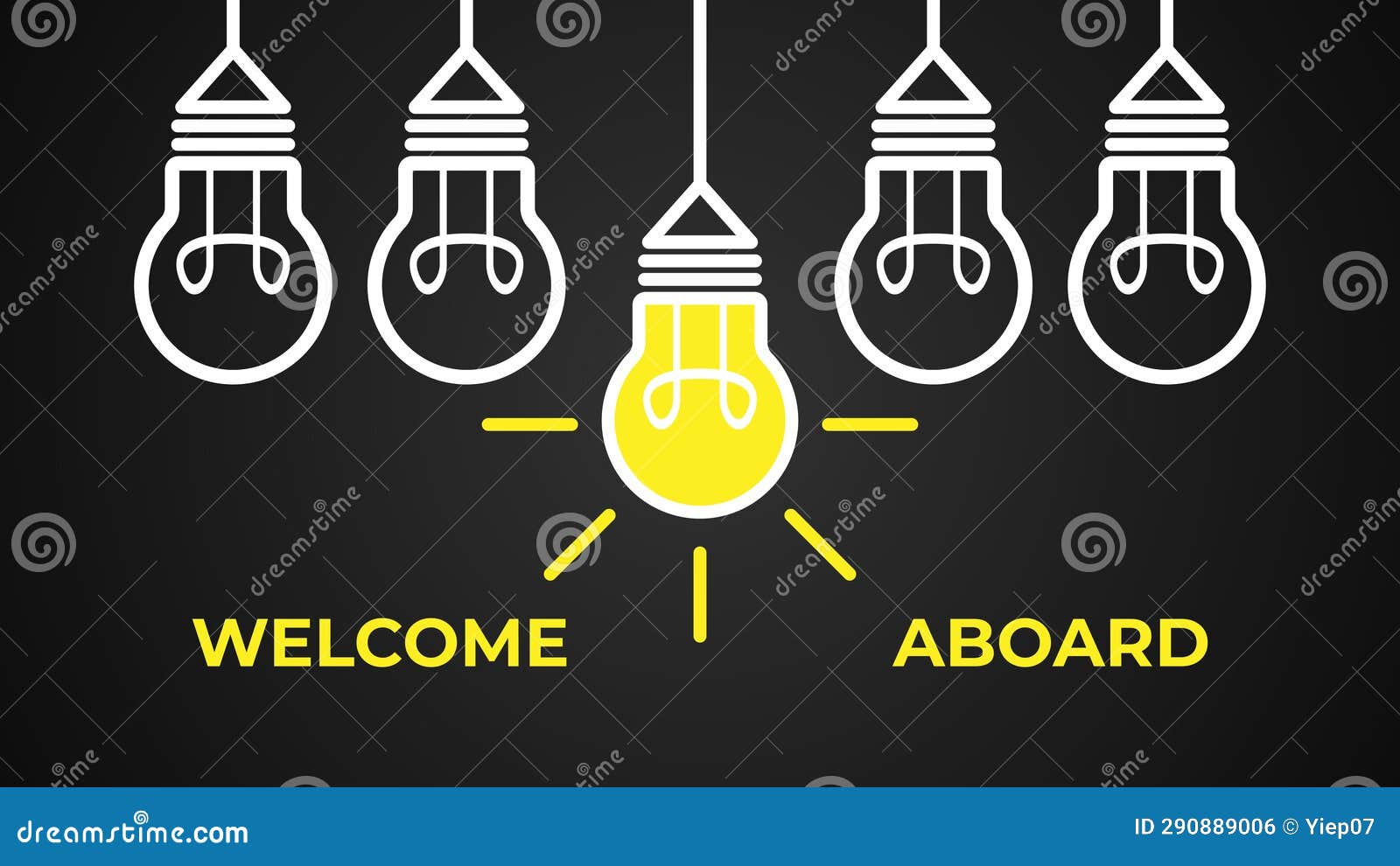 Welcome Aboard with Light Bulb Illustration. Business Concept, Strategy ...