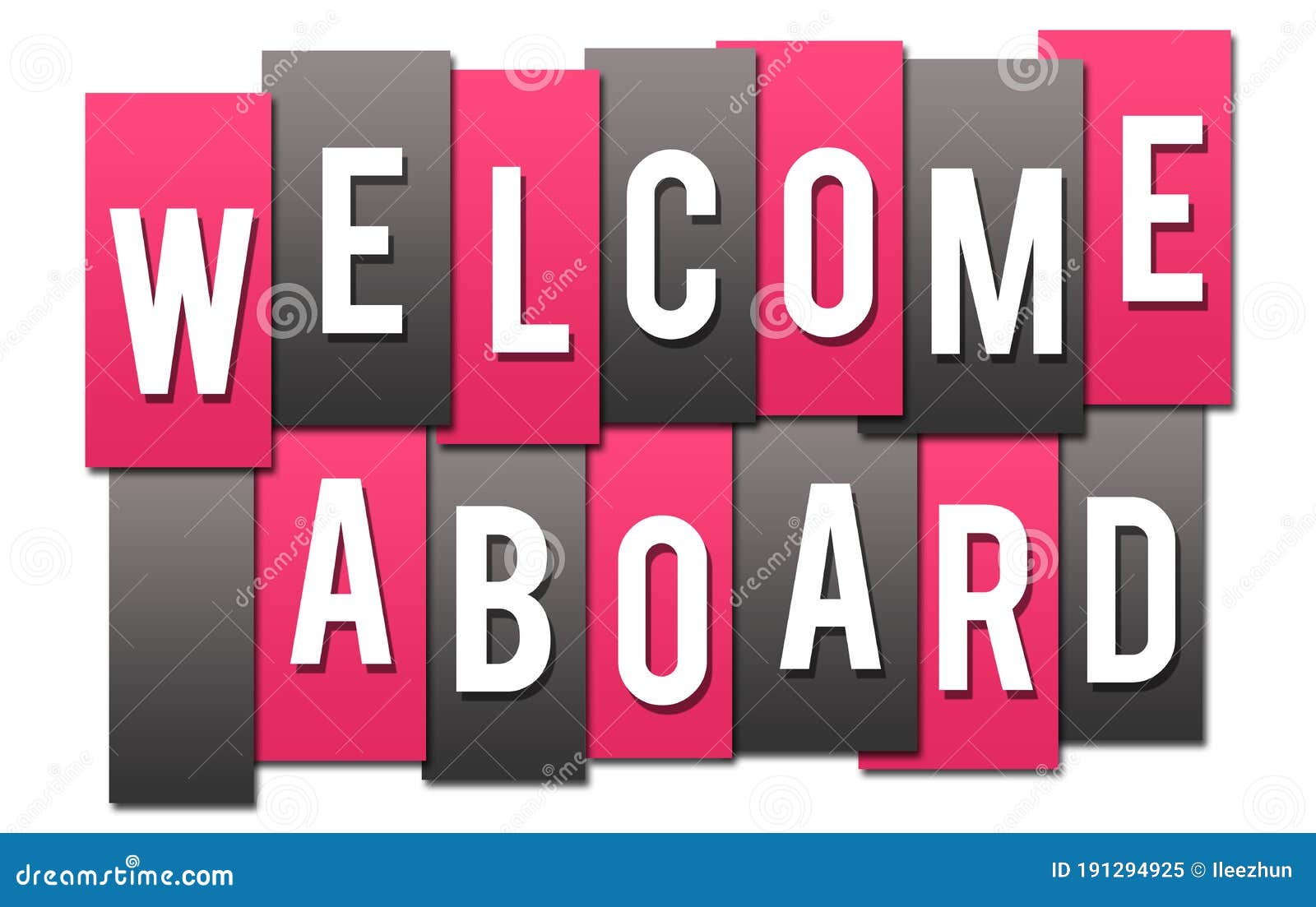 Welcome Aboard Pink Grey Stripes Group Stock Illustration ...
