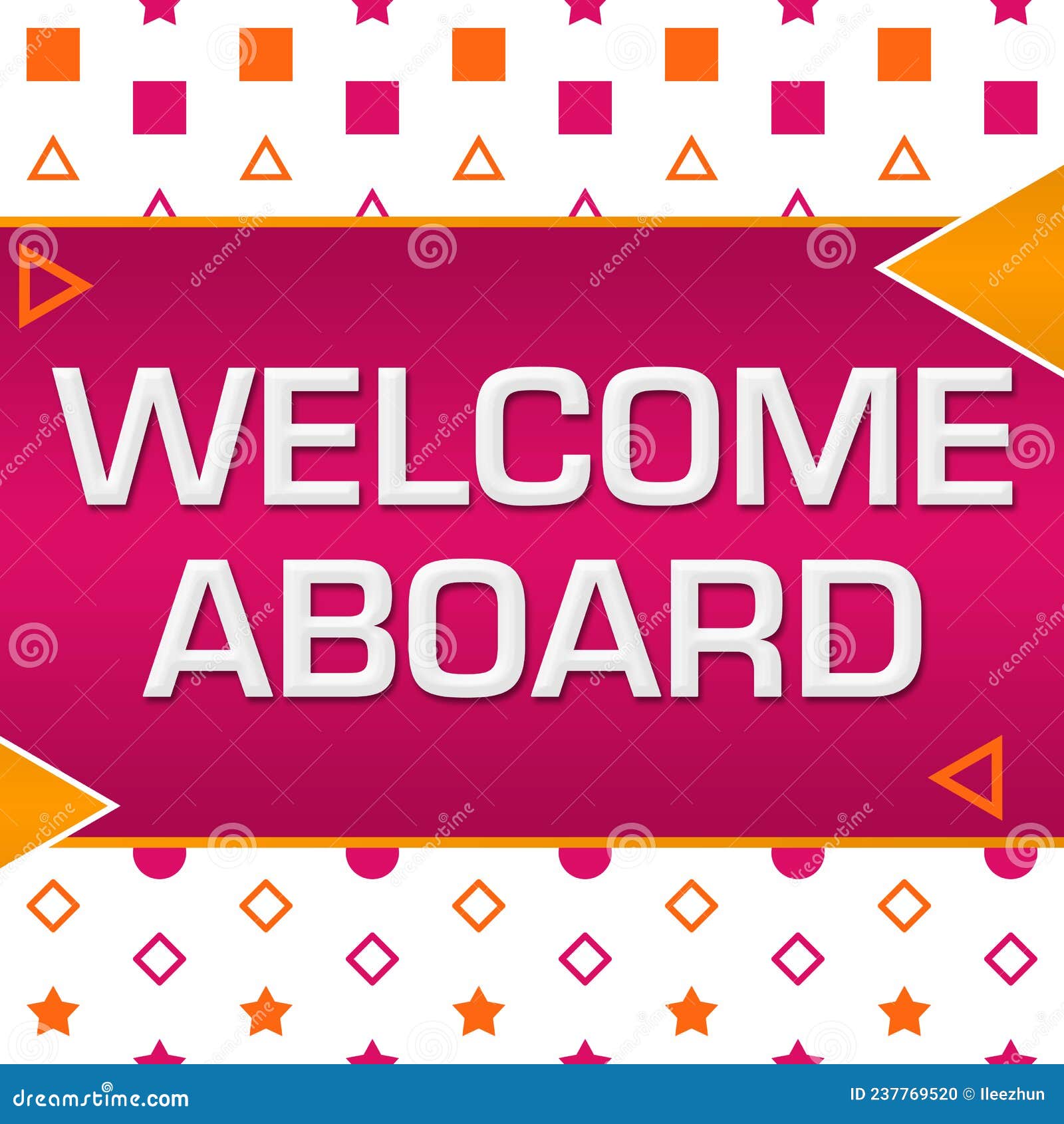 Welcome Aboard Pink Orange Basic Shapes Triangles Stock Illustration ...