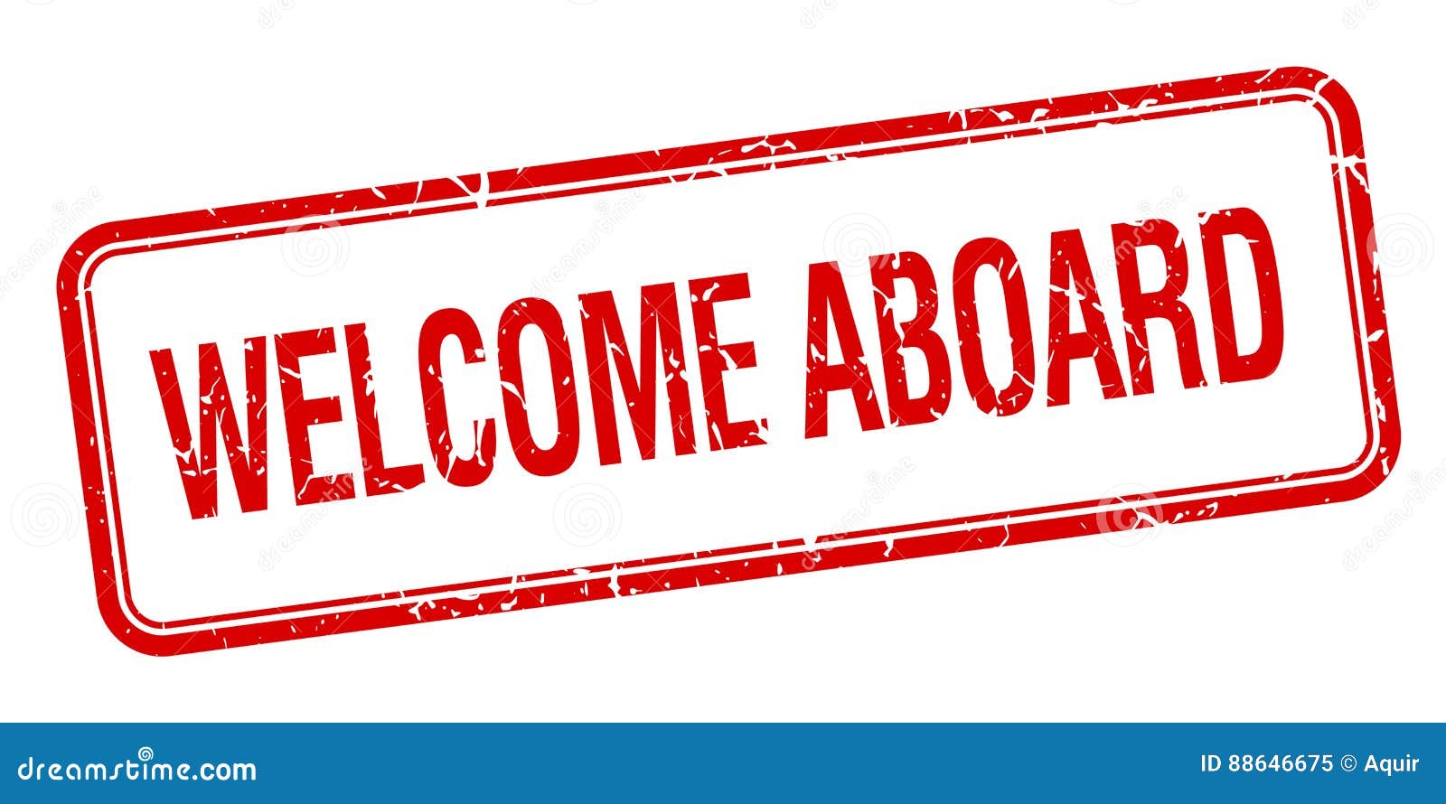 Welcome Aboard Red Square Grungy Vintage Stamp Stock Vector ...