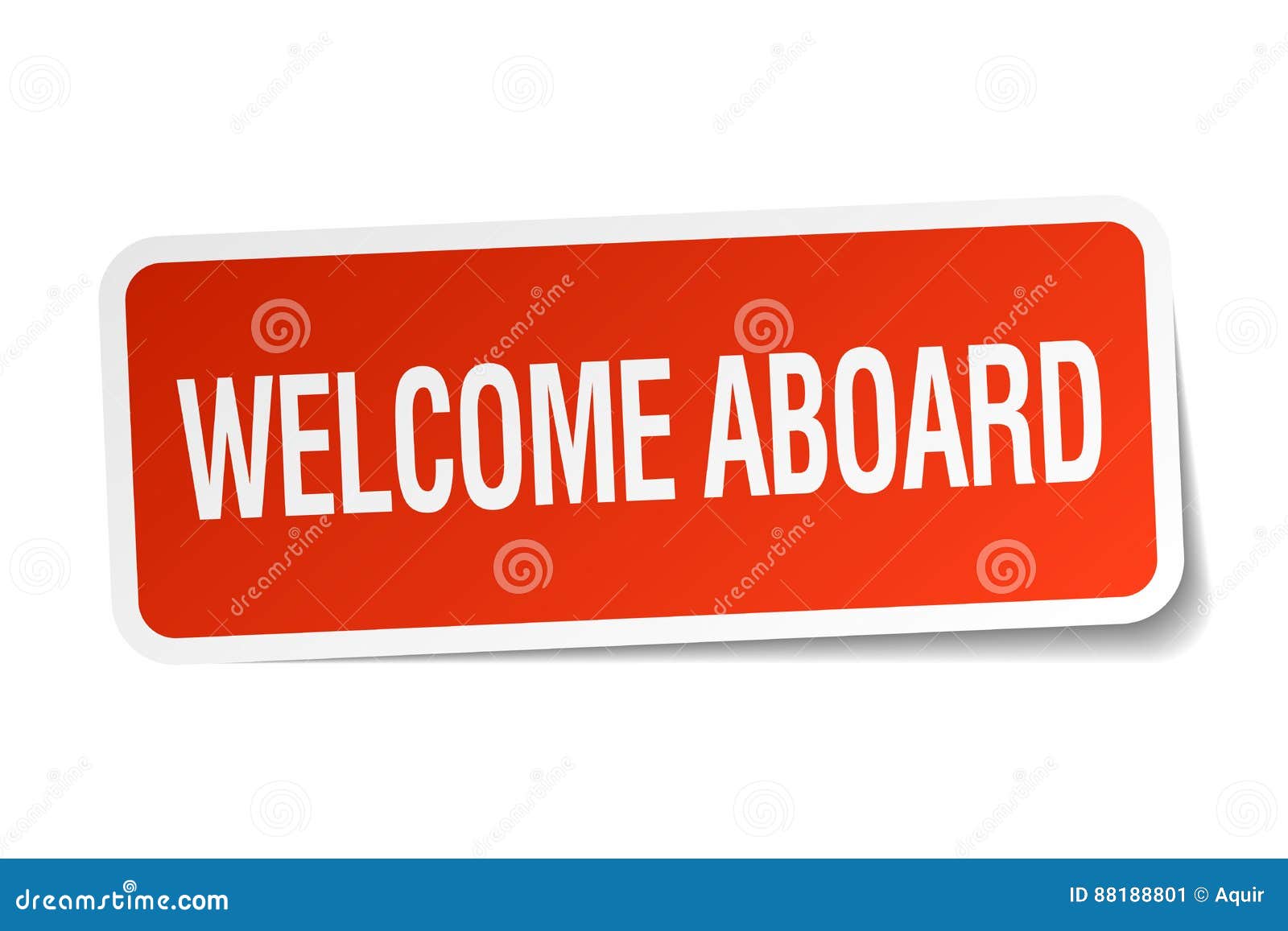Welcome Aboard Red Square Sticker Stock Vector - Illustration of ...