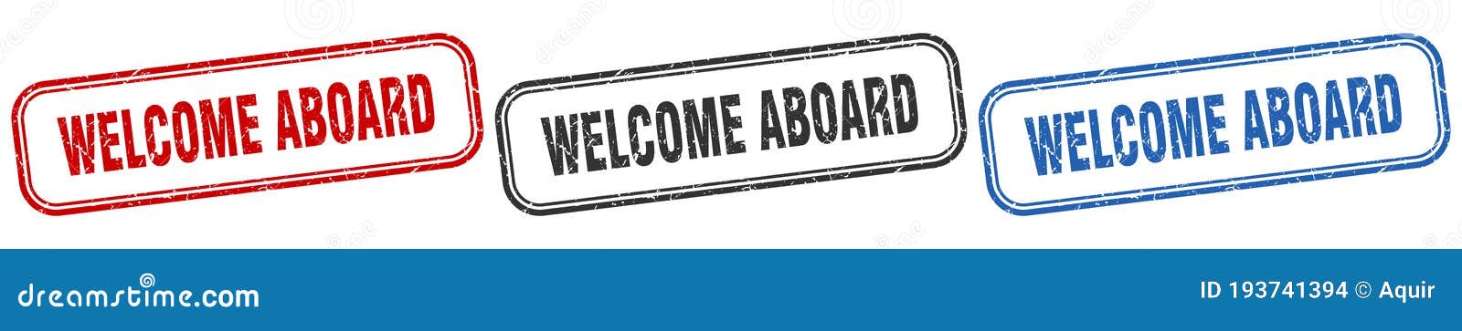 Welcome Aboard Square Isolated Sign Set. Welcome Aboard Stamp Stock ...