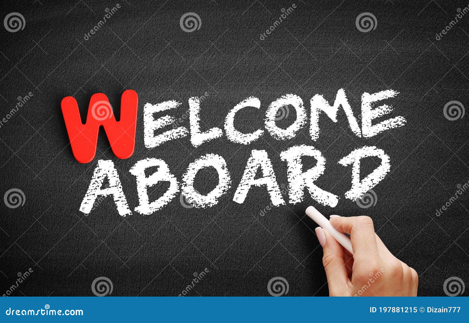 Welcome Aboard Text on Blackboard Stock Image - Image of aboard ...