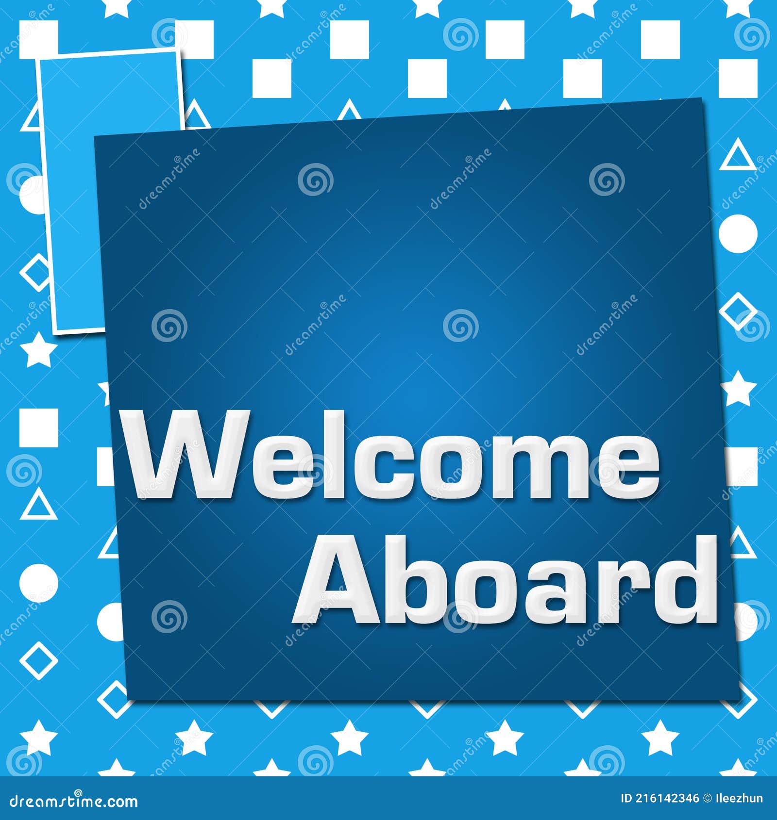 Welcome Aboard Blue Basic Symbol Squares Stock Illustration ...