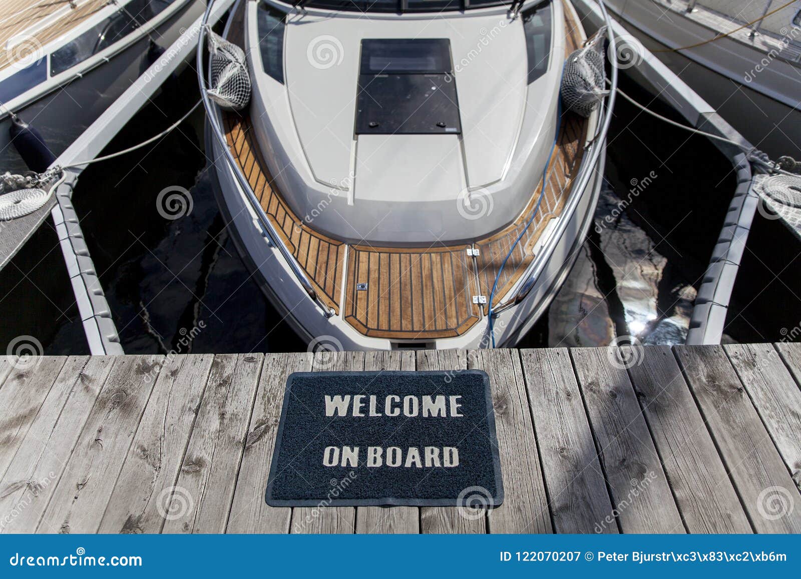 Welcome aboard to the ship stock image. Image of front - 122070207