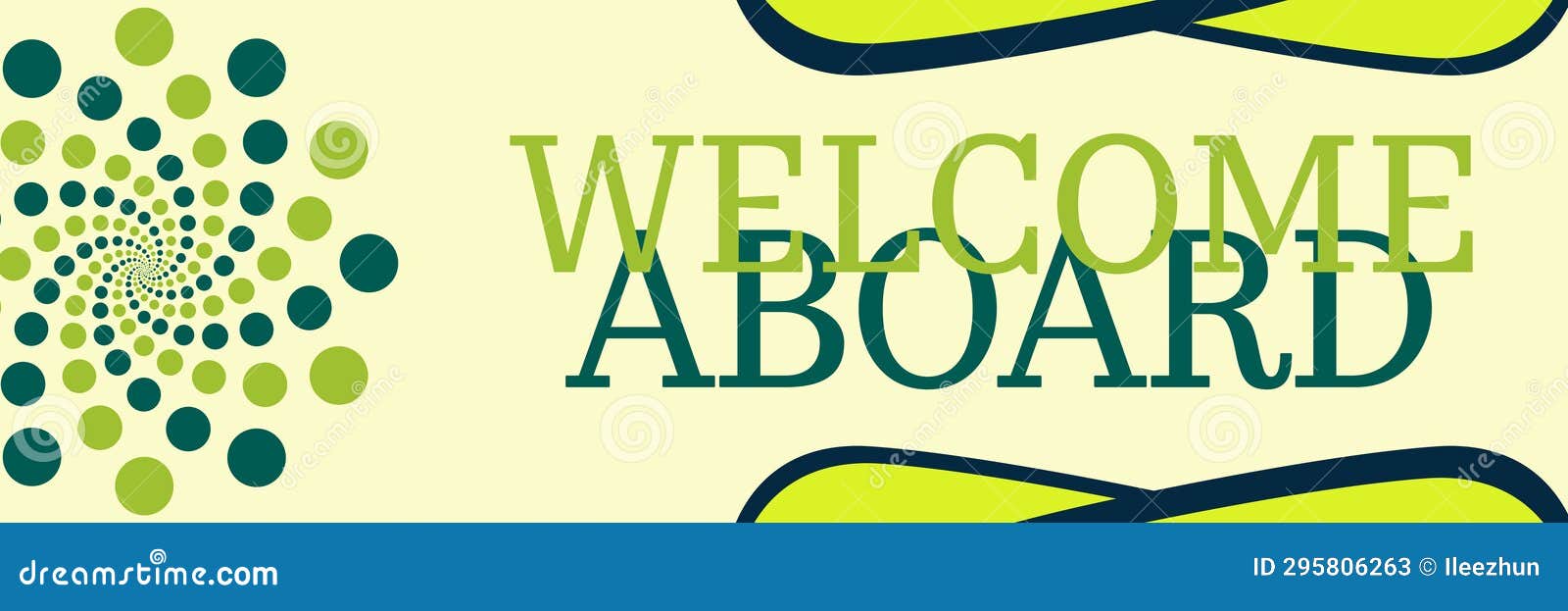 Welcome Aboard Turquoise Green Circular Left Text Horizontal Stock ...