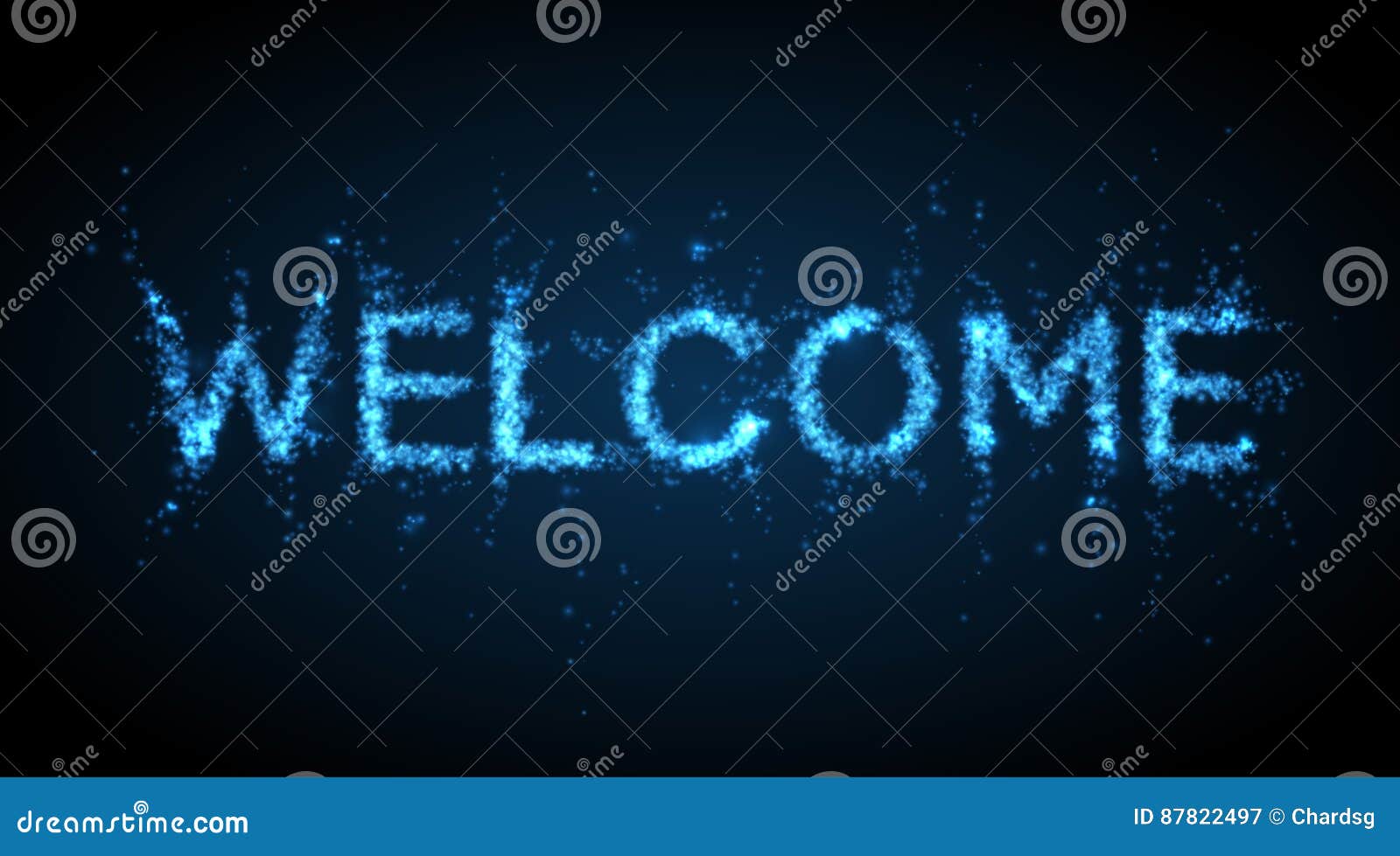 WELCOME - Abstract Background, Sign from Light Particles. Vector ...