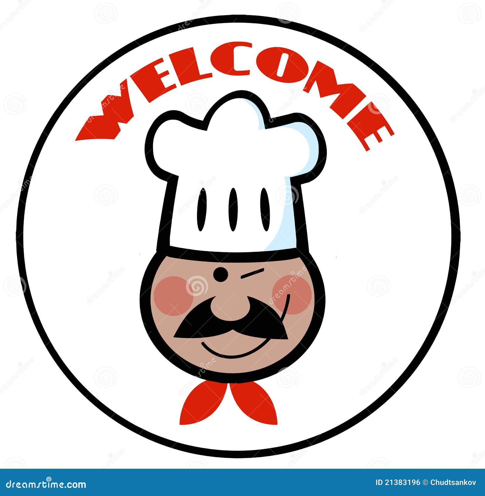 Welcome African American Chef Face Circle Stock Vector - Illustration ...