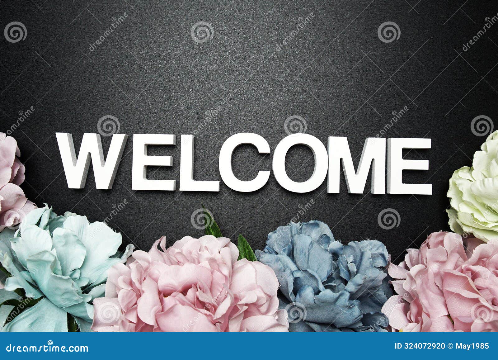 Welcome Alphabet In Black Color Texture Pattern Background Royalty-Free ...