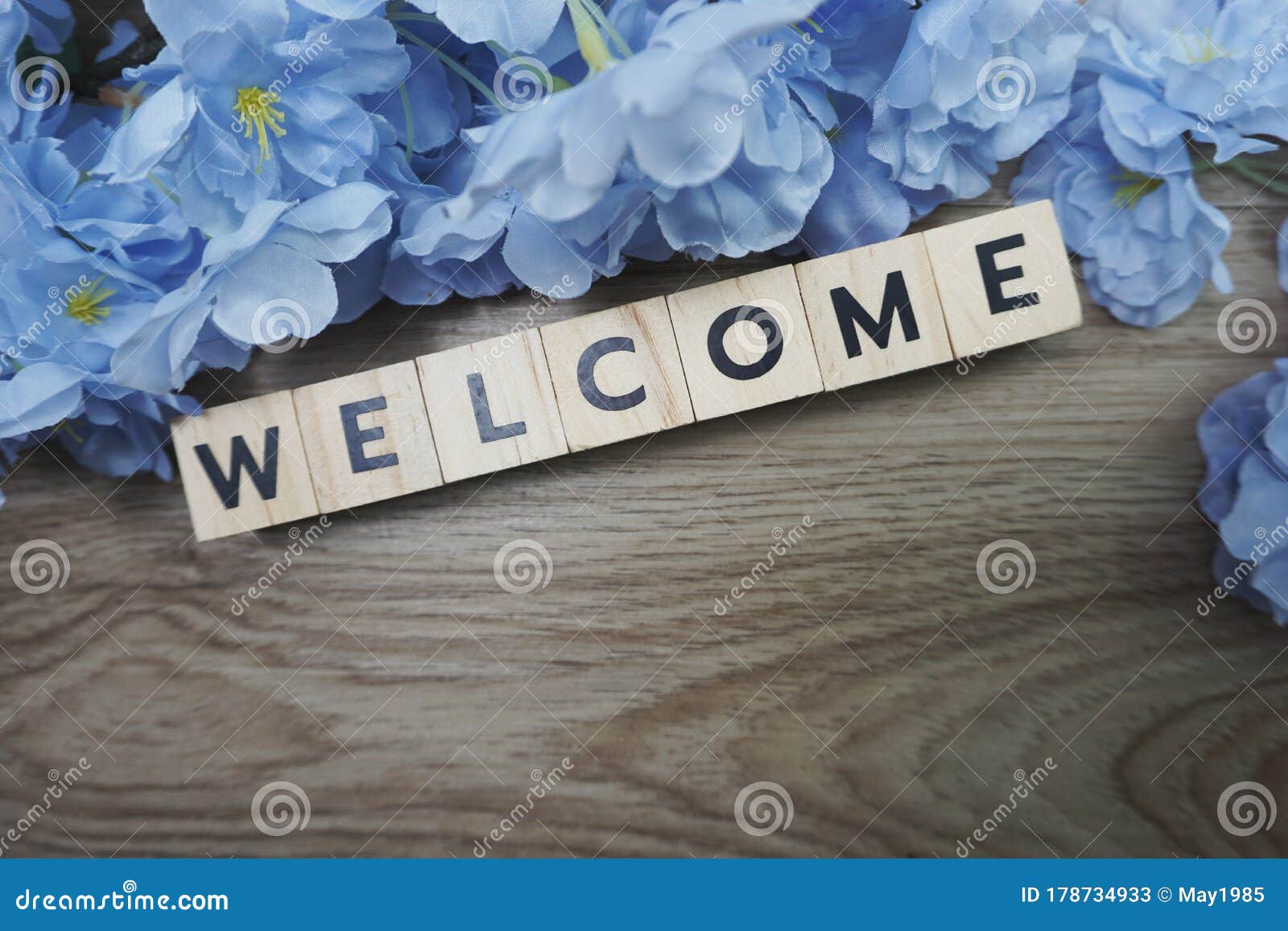 Welcome Alphabet Letters With Tulip Flower Bouquet Stock Photography ...