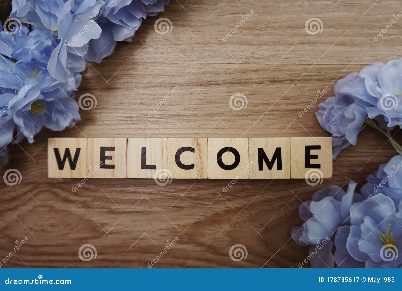 Welcome Alphabet Letters With Tulip Flower Bouquet Stock Photography ...