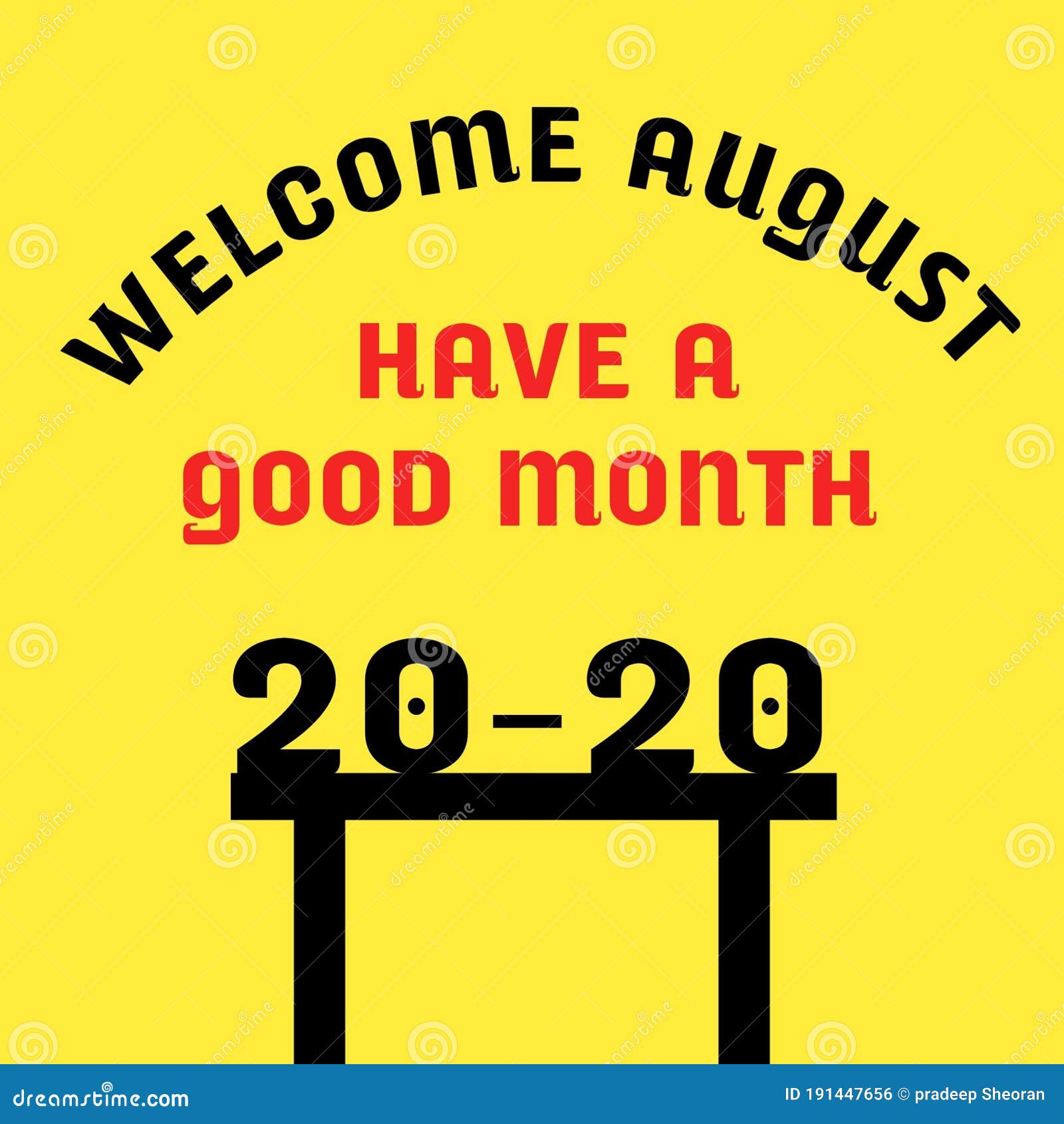 Welcome August Good Month 2020 Texture Image Stock Illustration ...