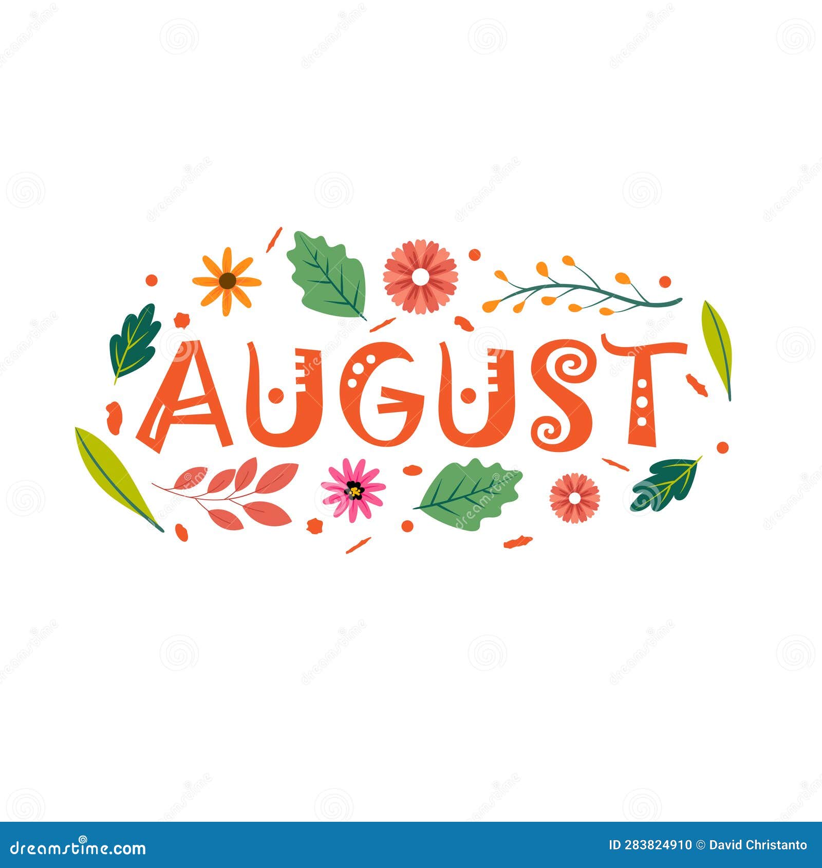 Welcome August Illustration Stock Vector - Illustration of message ...