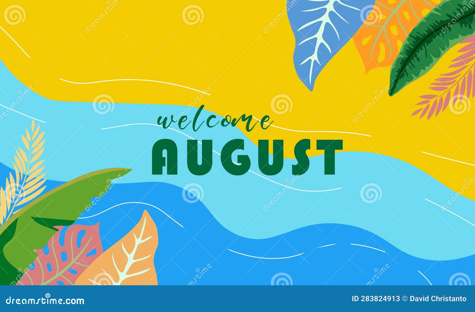 Welcome August Illustration Stock Vector - Illustration of illusrtation ...