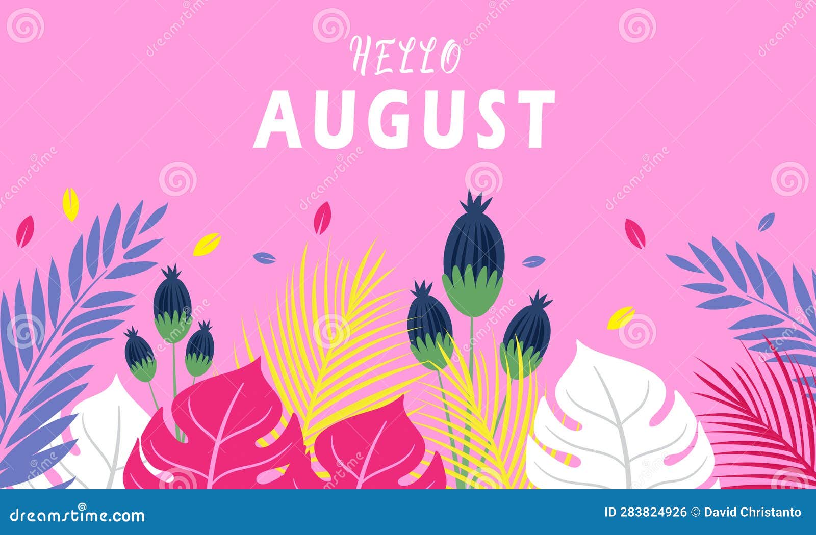 Welcome August Illustration Stock Vector - Illustration of august, sign ...
