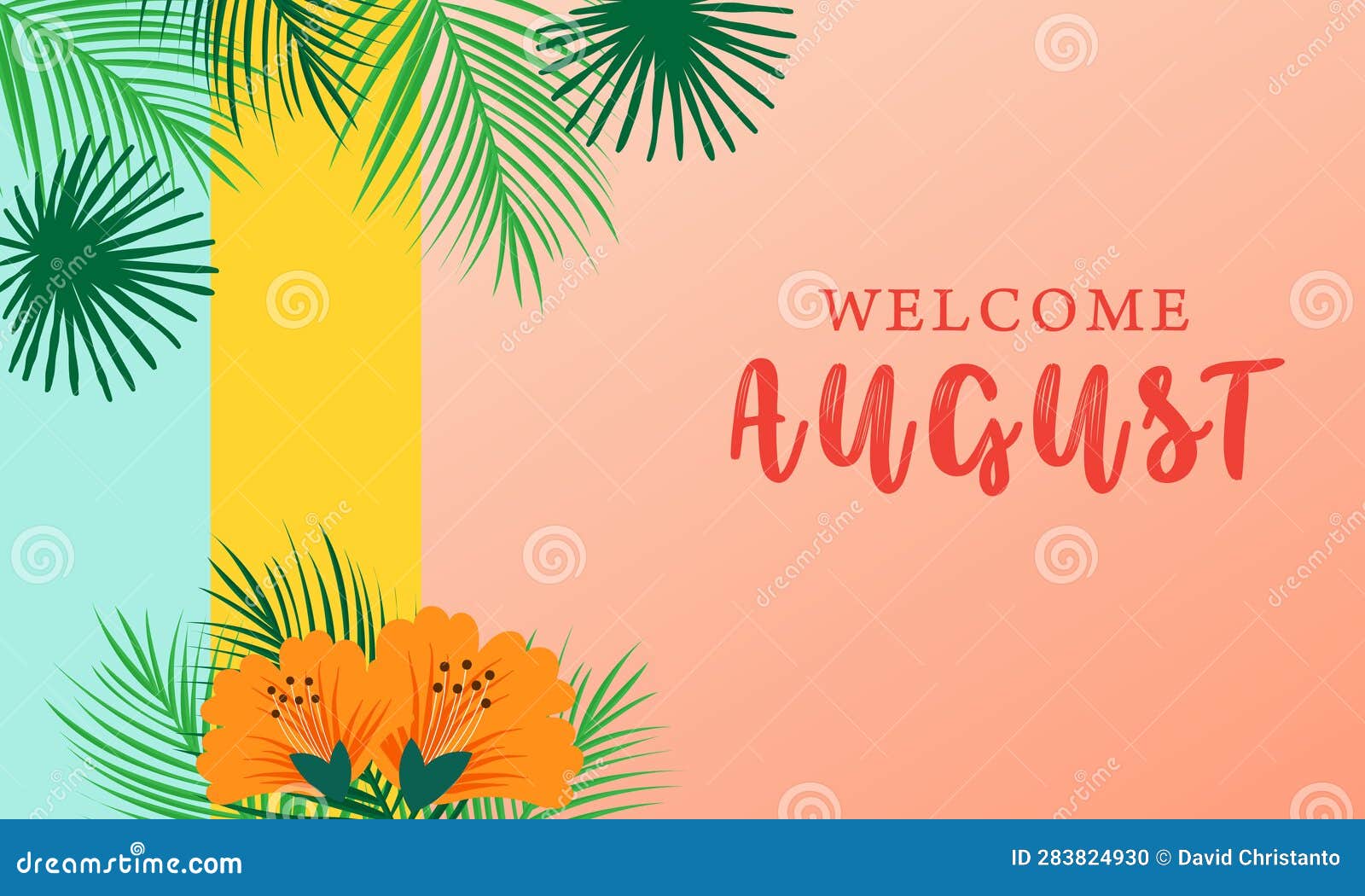 Welcome August Illustration Stock Vector - Illustration of august ...