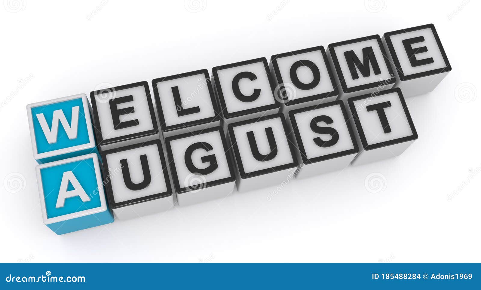 Welcome August Wonderful Month In Black Latters And Three Red Hearts ...