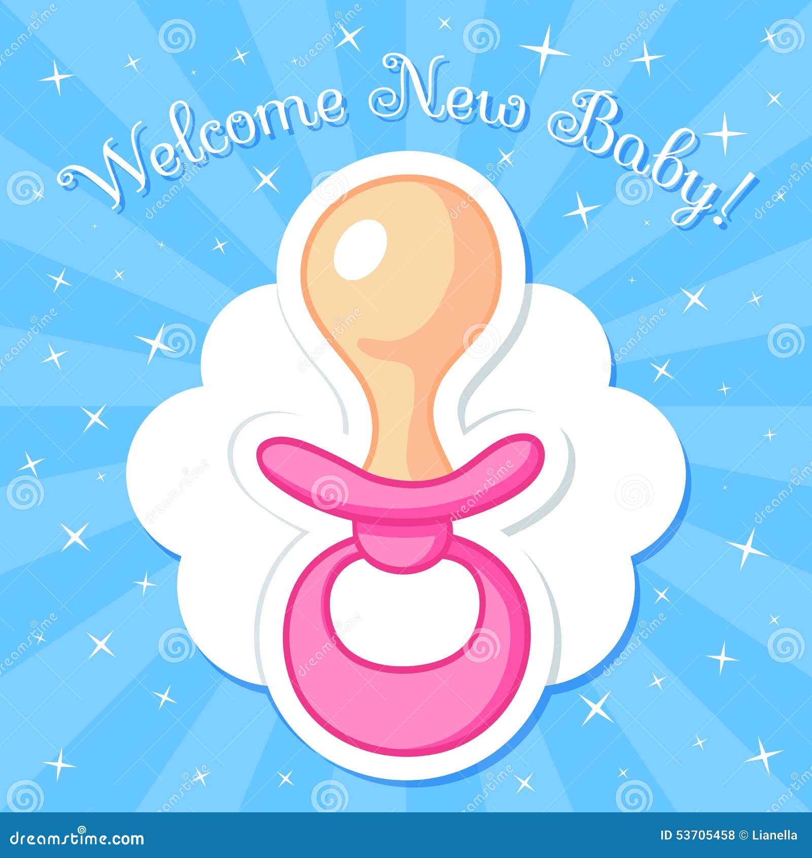 Welcome Baby Card stock vector. Illustration of card - 53705458