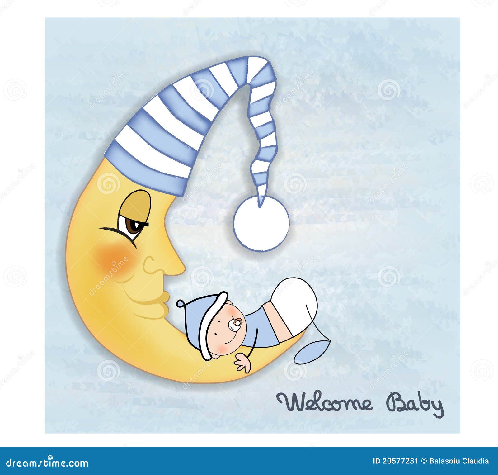 Welcome Baby Greetings Card Stock Illustration - Illustration of ...