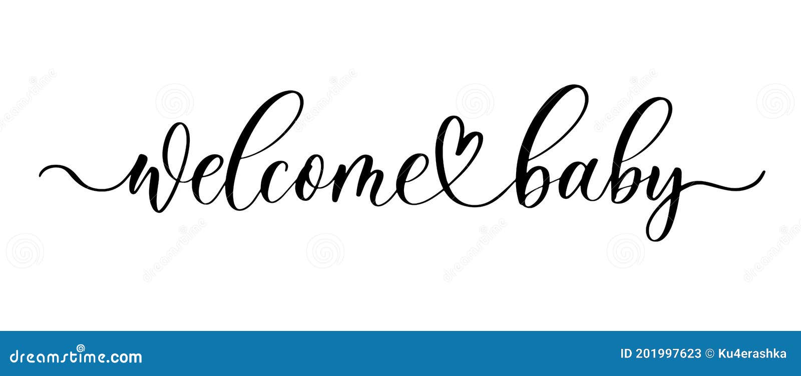 Welcome Baby - Hand Drawn Calligraphy Inscription Stock Illustration ...