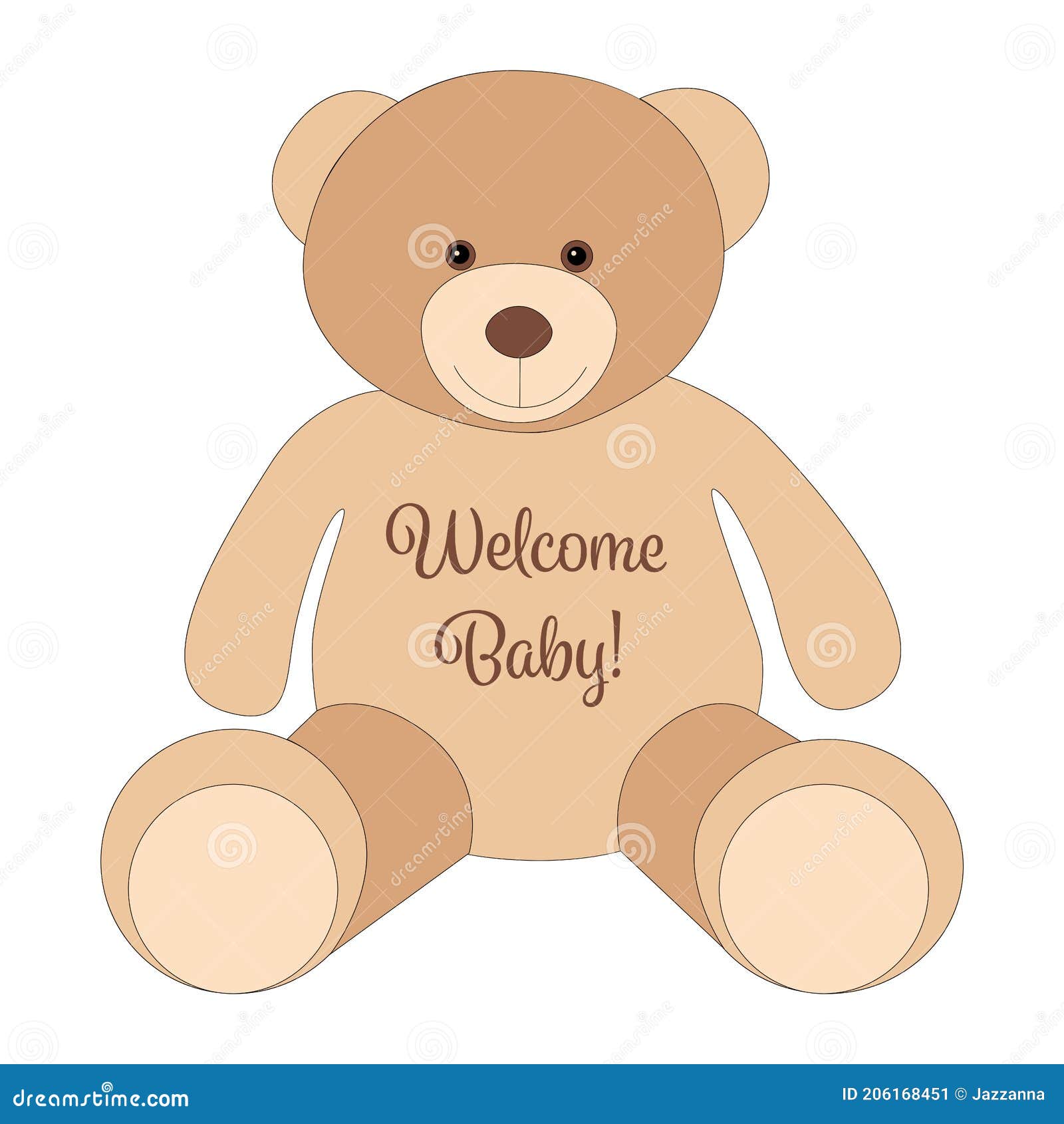 Welcome baby teddy bear stock vector. Illustration of love - 206168451