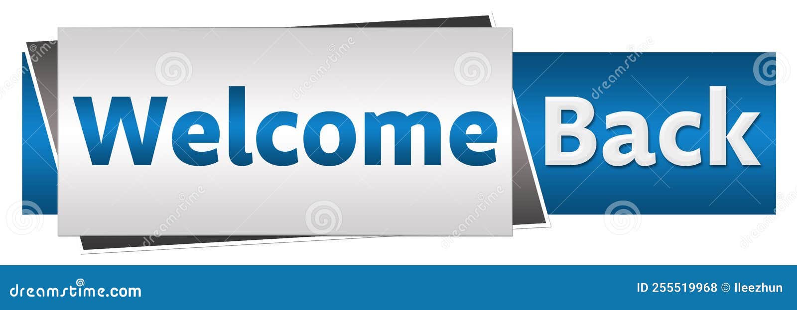 Welcome Back Blue Grey Horizontal Stock Illustration - Illustration of ...