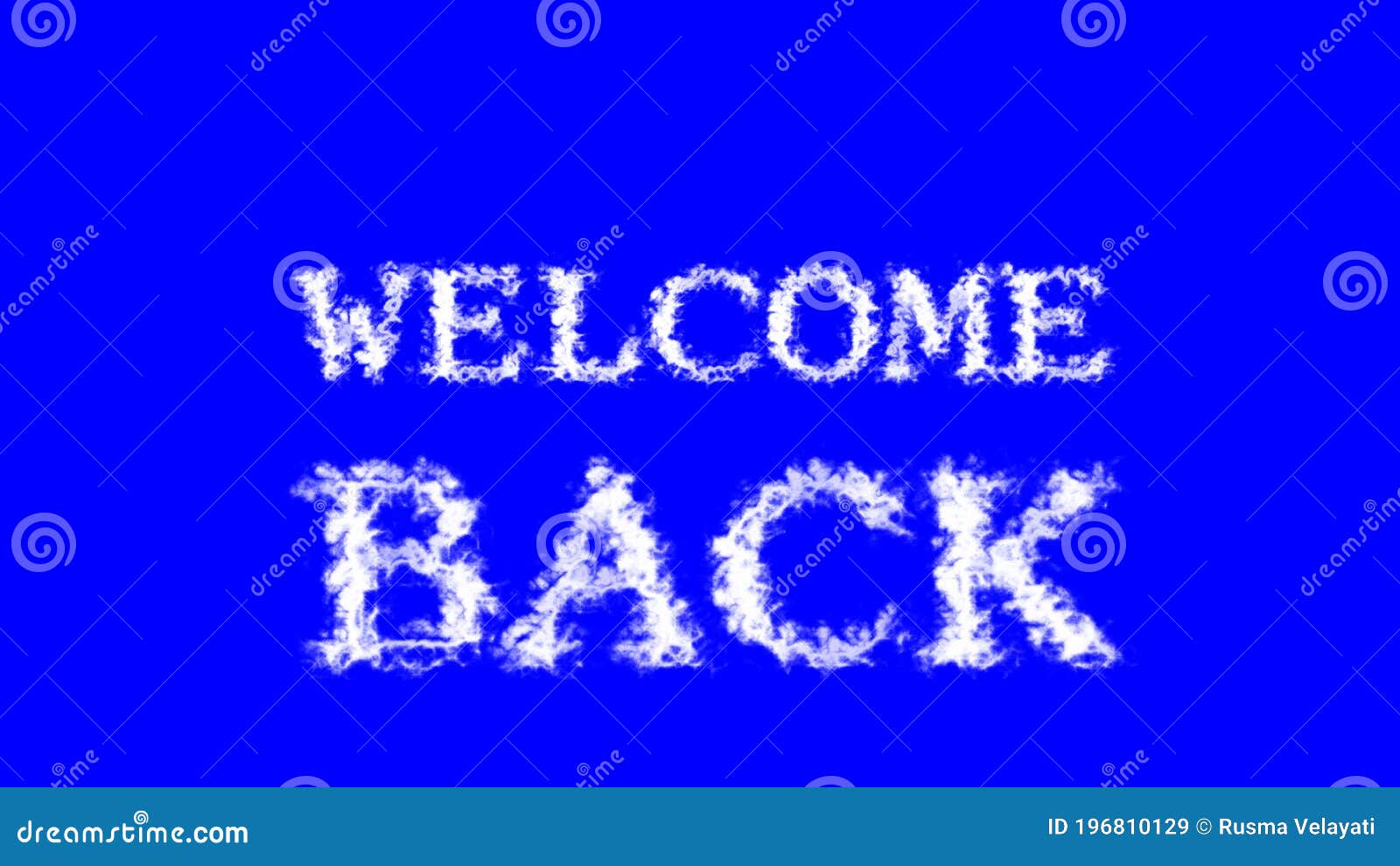 Welcome Back Cloud Text Effect Blue Isolated Background Stock ...